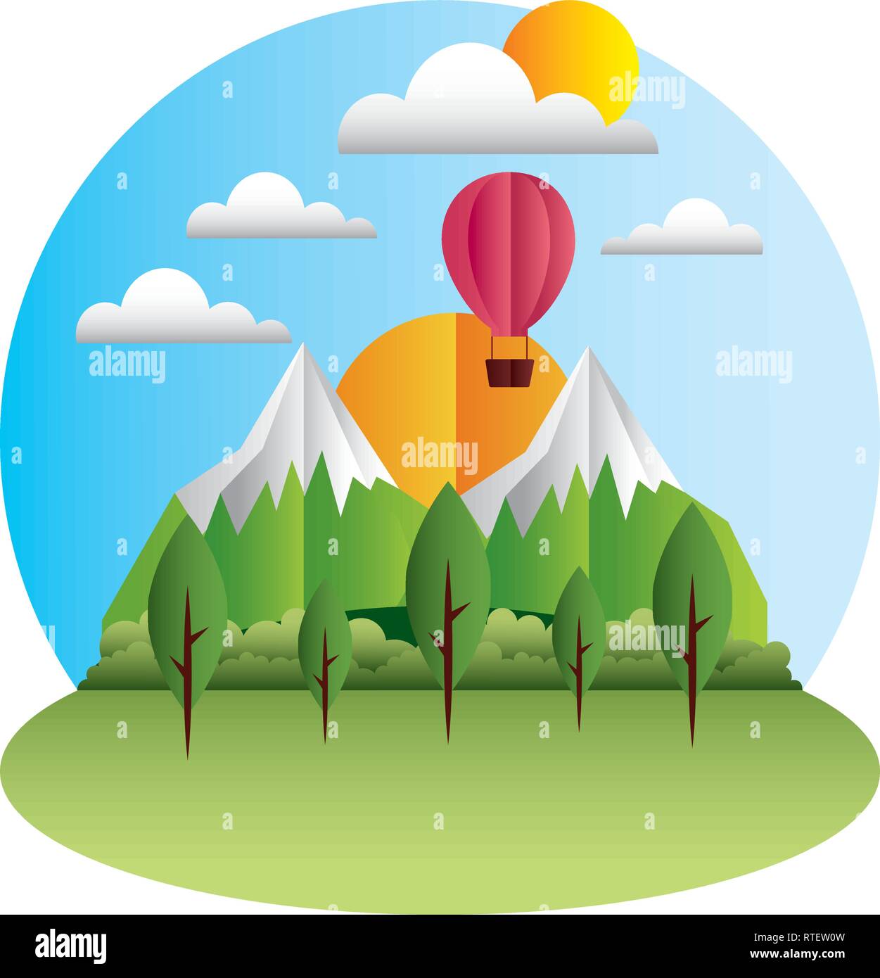 paper origami landscape Stock Vector Image & Art - Alamy