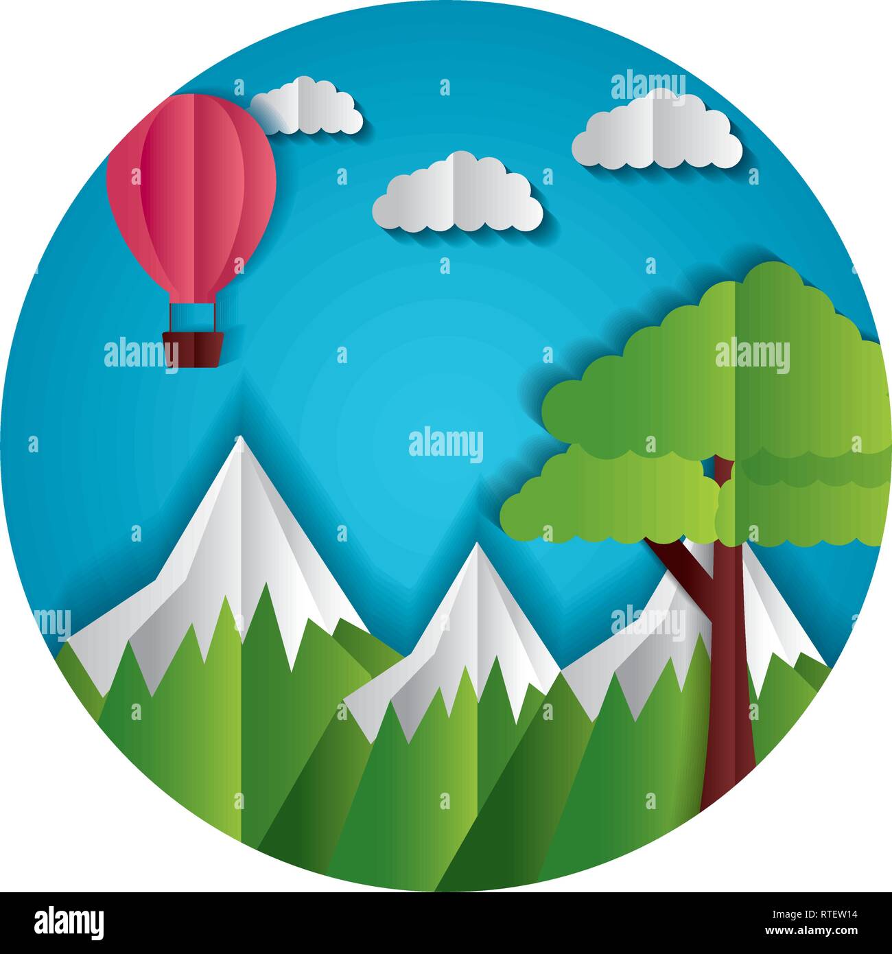 paper origami landscape Stock Vector Image & Art - Alamy