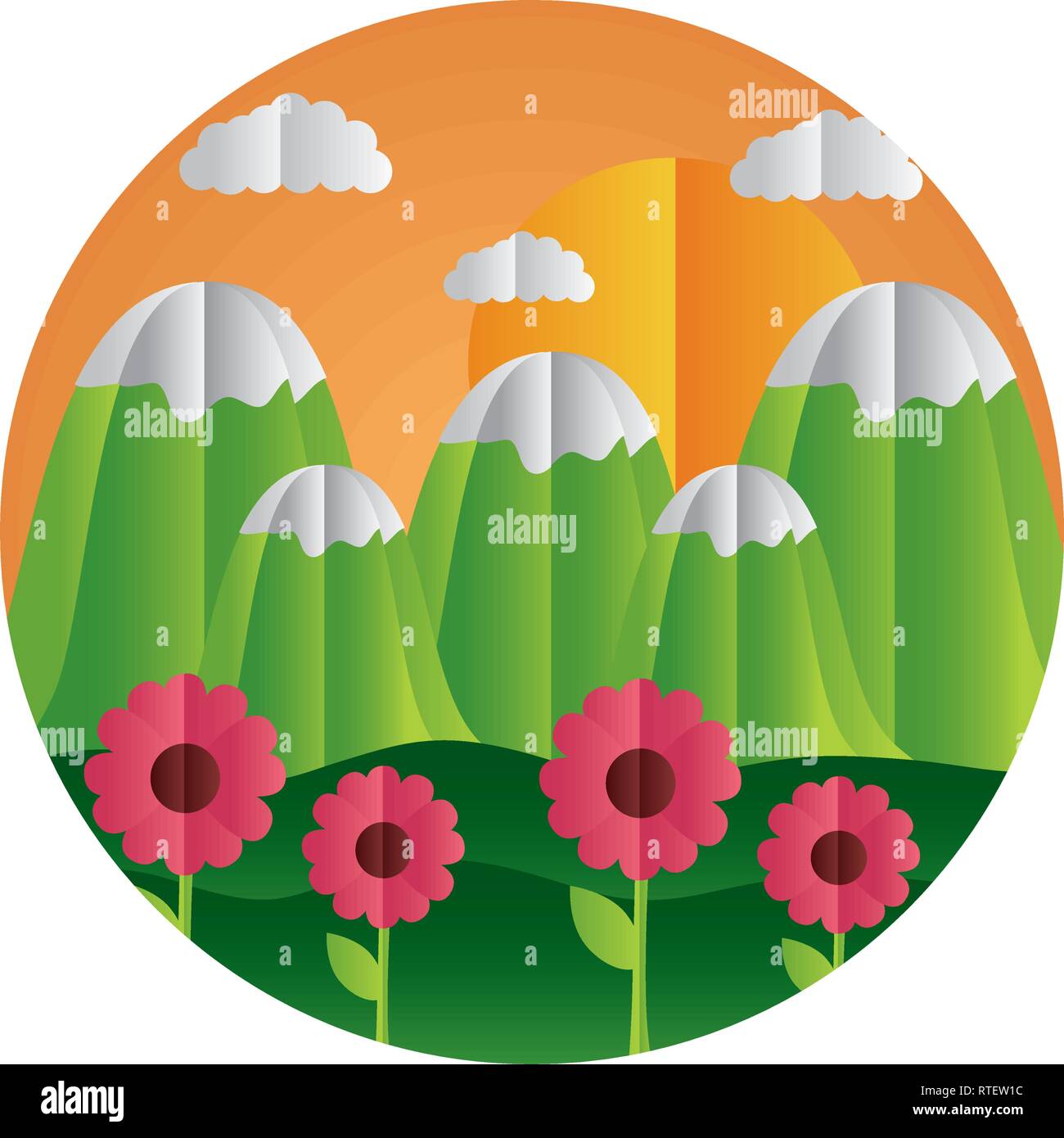 paper origami landscape Stock Vector Image & Art - Alamy