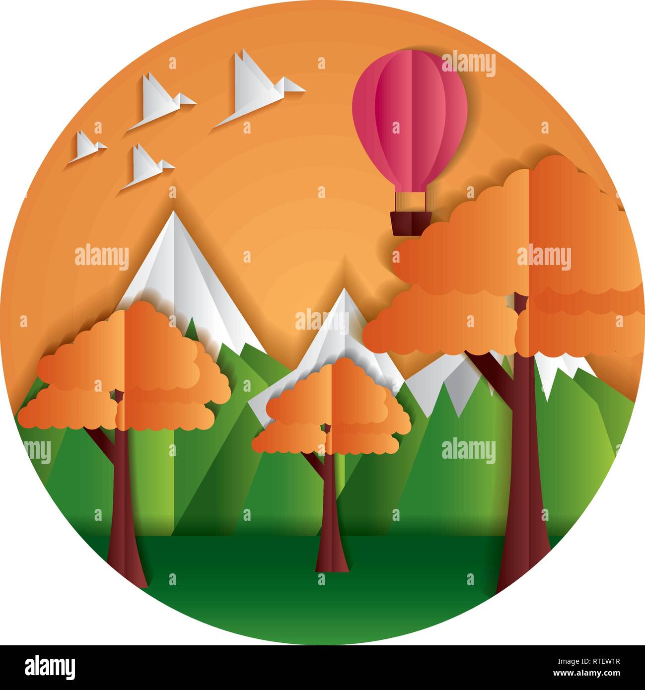 paper origami landscape Stock Vector Image & Art - Alamy