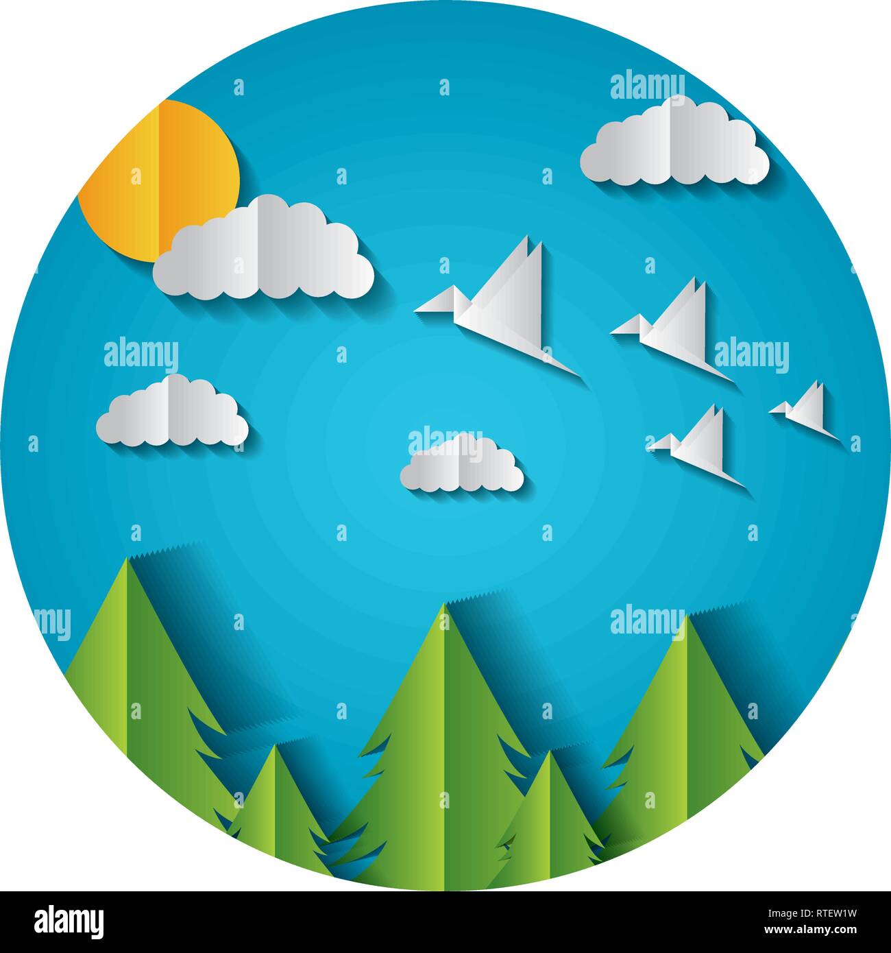 paper origami landscape Stock Vector Image & Art - Alamy