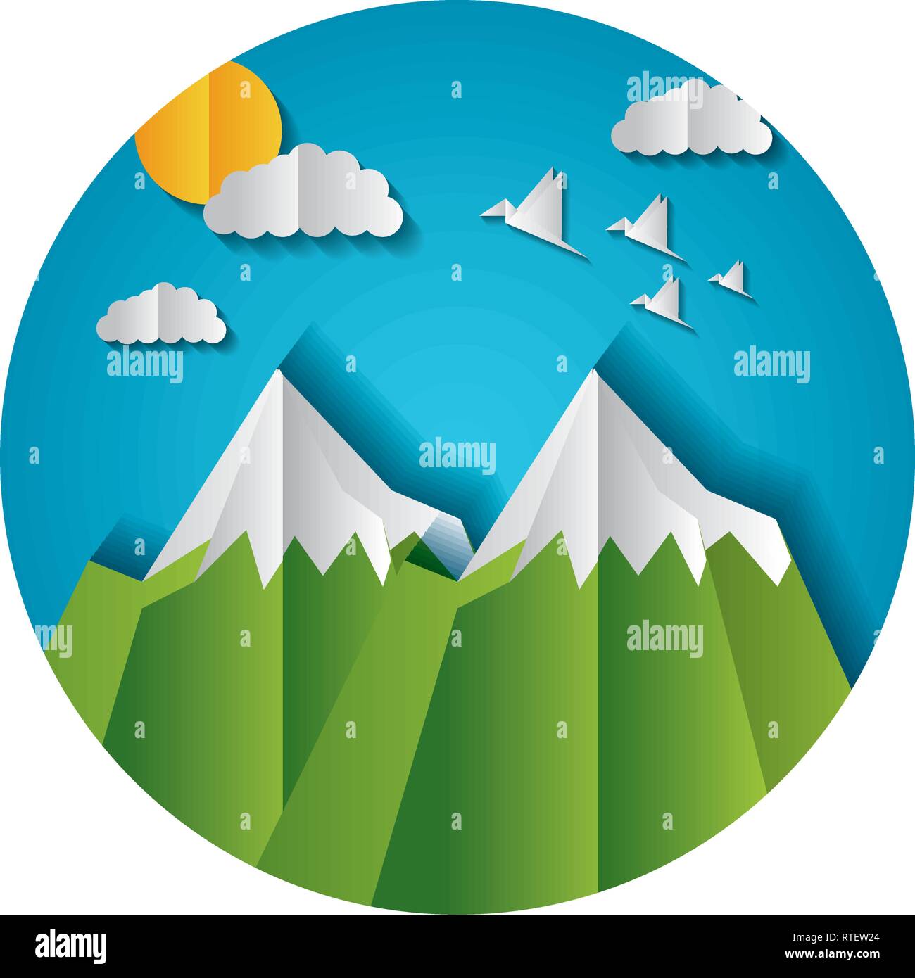 paper origami landscape Stock Vector Image & Art - Alamy