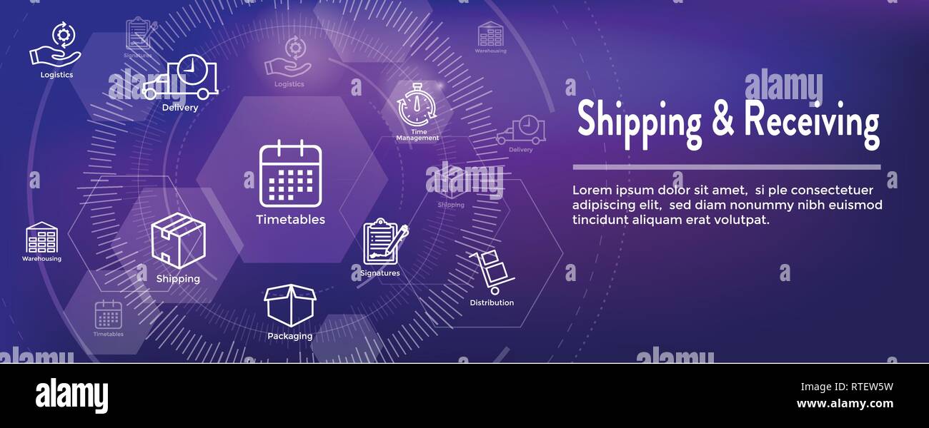 Shipping and Receiving Icon Set w Boxes, Warehouse, checklist, etc ...