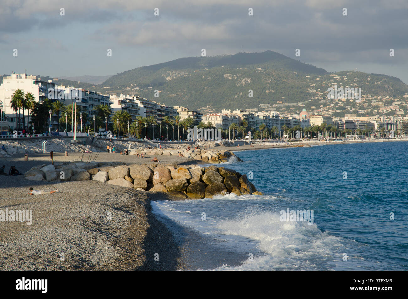 NICE FRANCE SEP 2018 pebble beach in Nice France Stock Photo - Alamy
