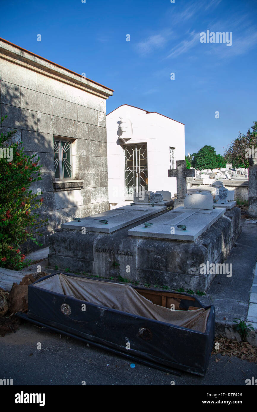 Havana, Cuba - 08 January 2013: The cemetery of Havana in Cuba. A view ...