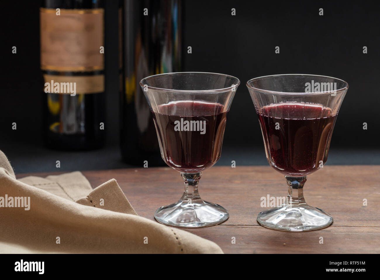 Table front view dark hi-res stock photography and images - Alamy