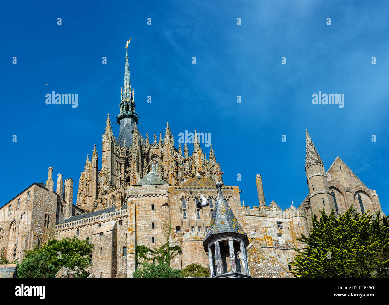 Beautiful Mont Saint Michel cathedral on the island, Normandy, Northern ...