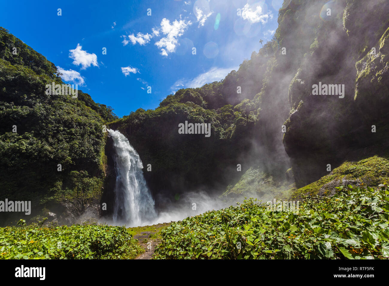 Cascada Río Malo, powerful and huge waterfall of white water in El ...