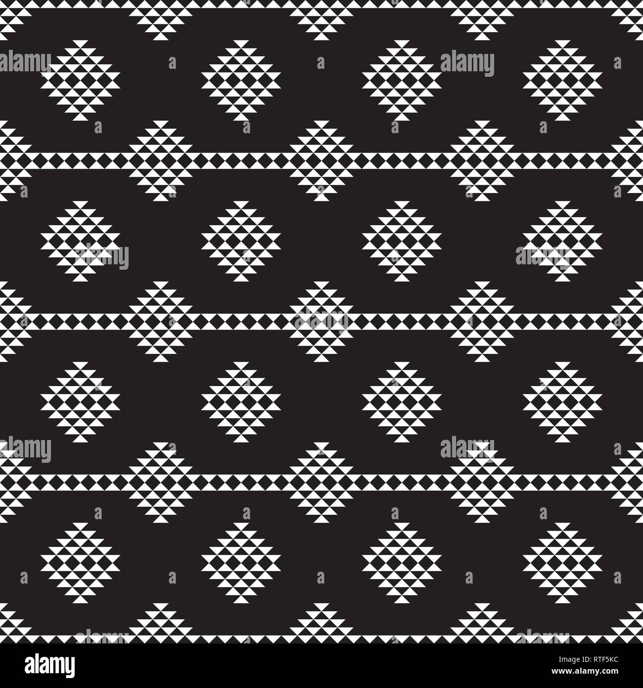 Seamless Black and White Triangles Mosaic Patterns, Abstract Geometric ...
