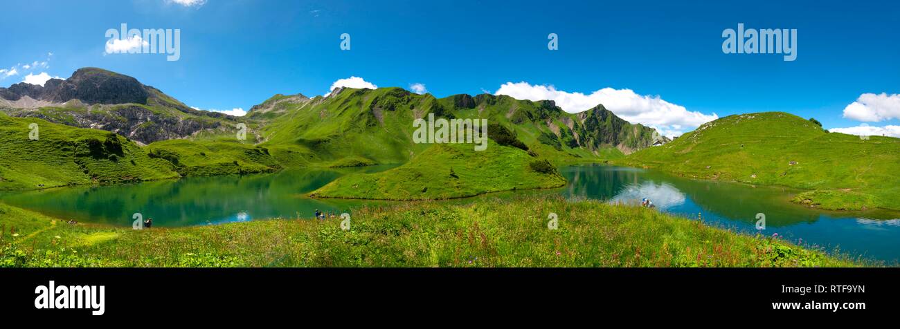 Lake Schrecksee with Allgäu mountains, panorama, Allgäu Alps, Allgäu ...
