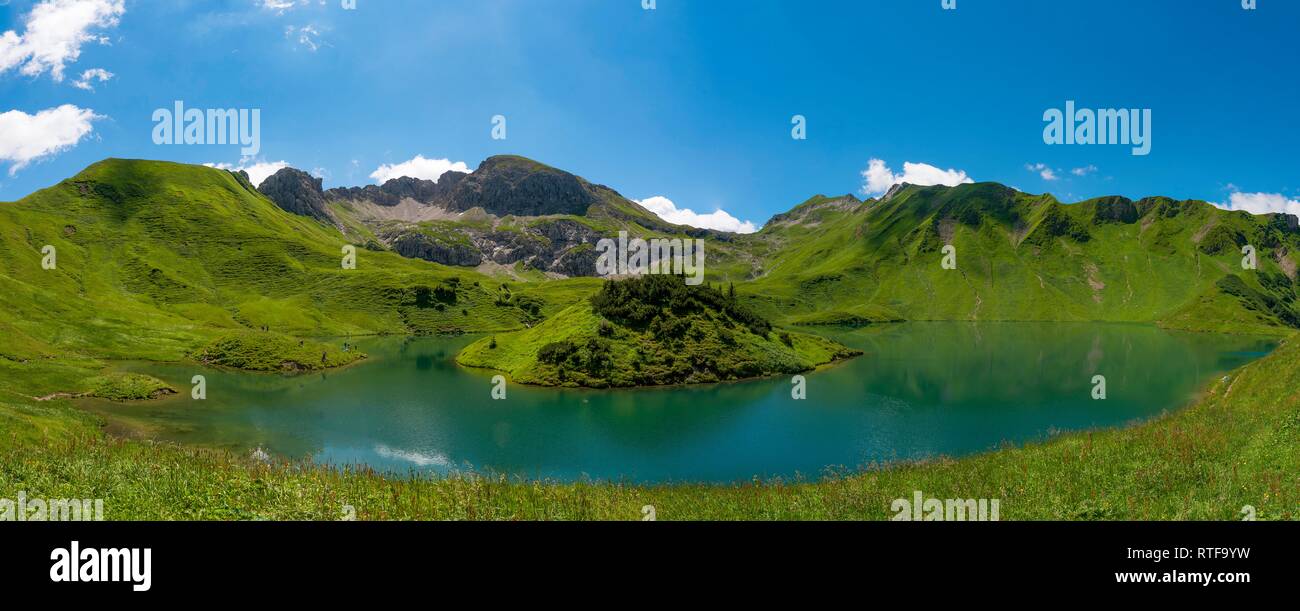 Lake Schrecksee with Allgäu mountains, panorama, Allgäu Alps, Allgäu ...