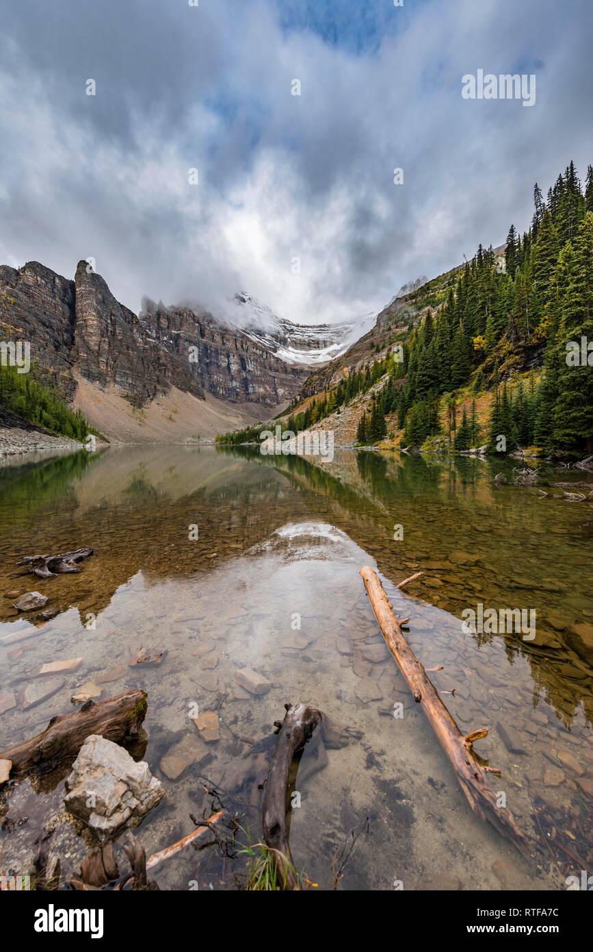 Mountain Lake and Devils Thumb, Lake Agnes, near Lake Louise, Banff ...