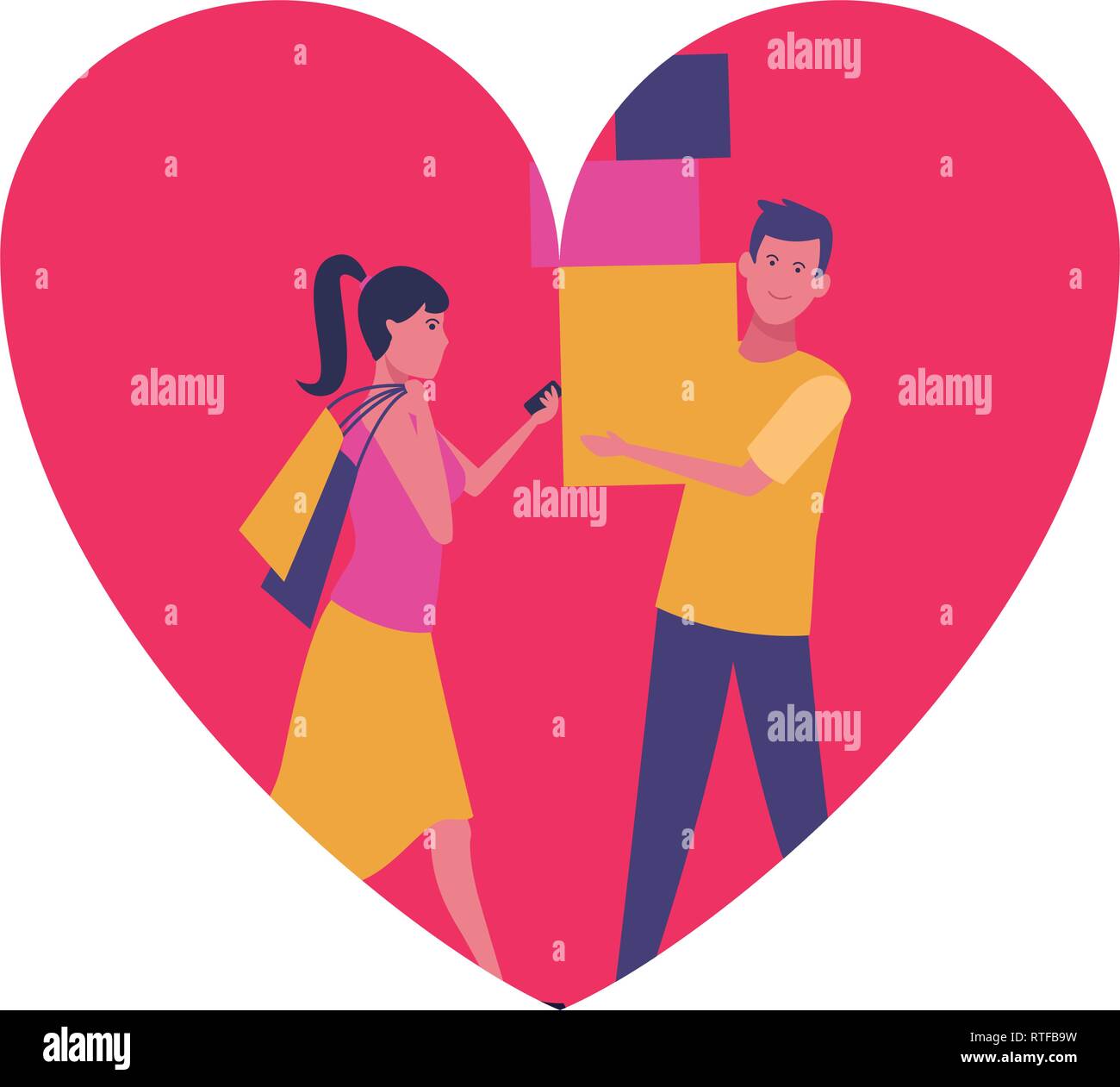 love couple cartoon Stock Vector Image & Art - Alamy