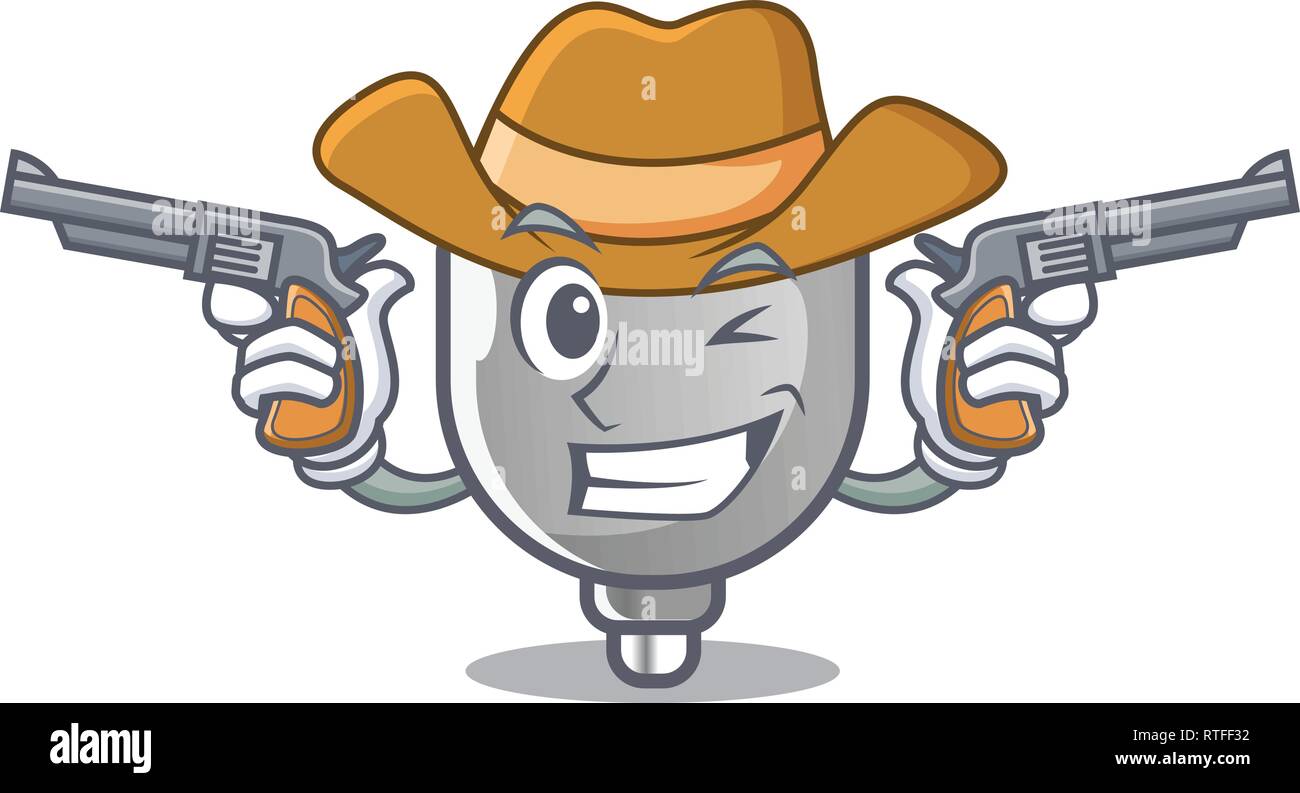 Cowboy power plug stuck the cartoon wall Stock Vector Image & Art - Alamy