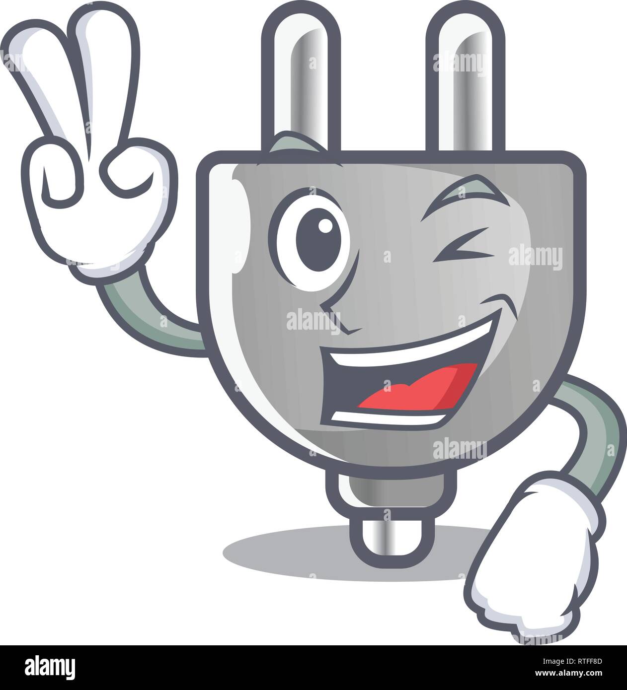 Two finger power plug in the character shape Stock Vector Image & Art ...