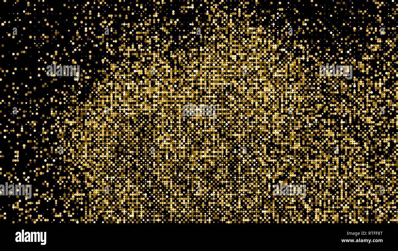 Gold Glitter Halftone Dotted Backdrop. Abstract Retro Pattern. Pop Art ...
