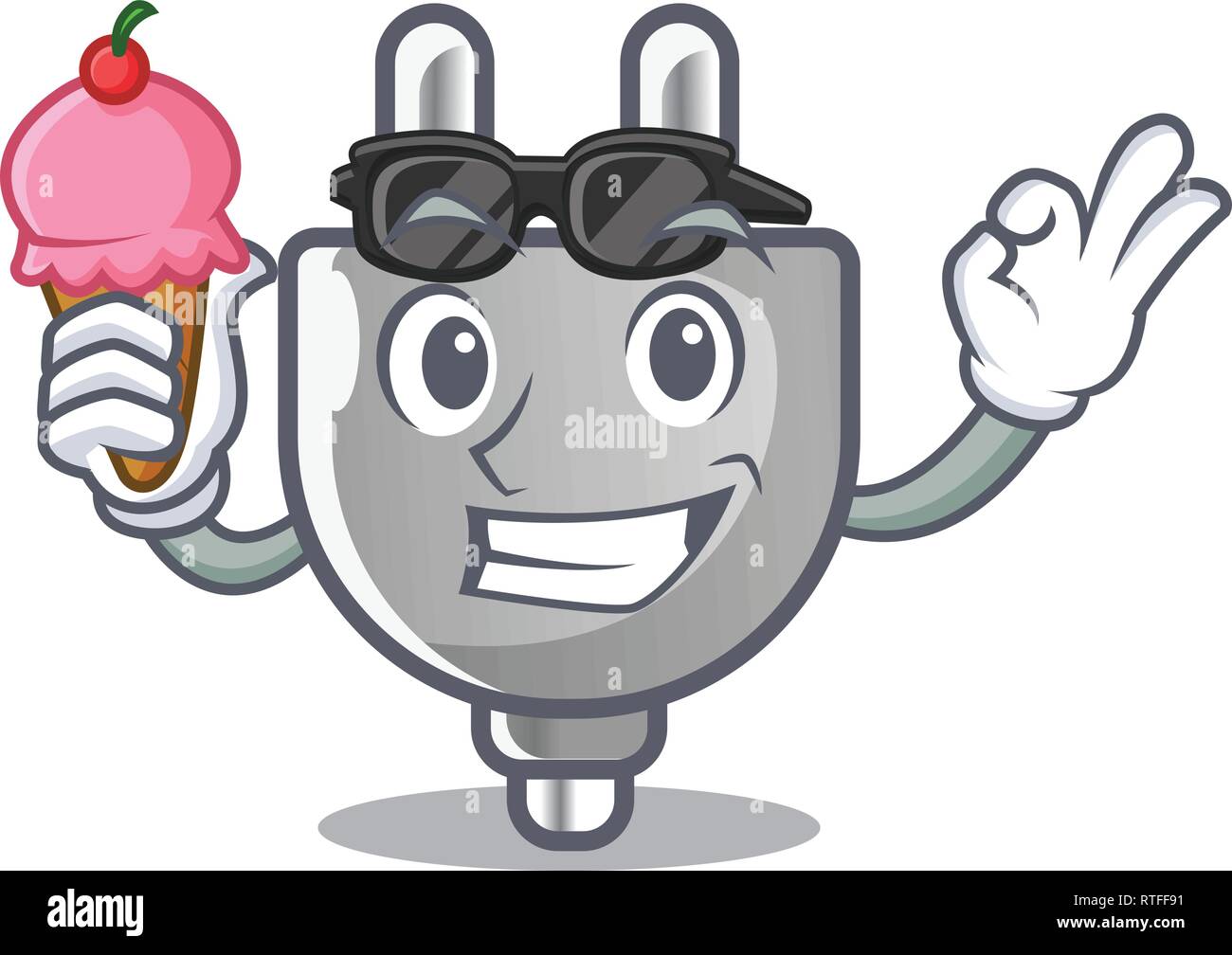 Energy Plug Character Connection Icon High Resolution Stock Photography ...