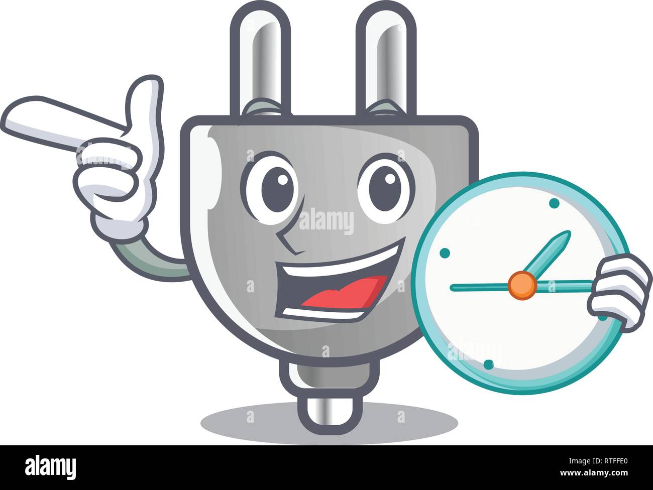 With clock power plug in the character shape Stock Vector Image & Art ...