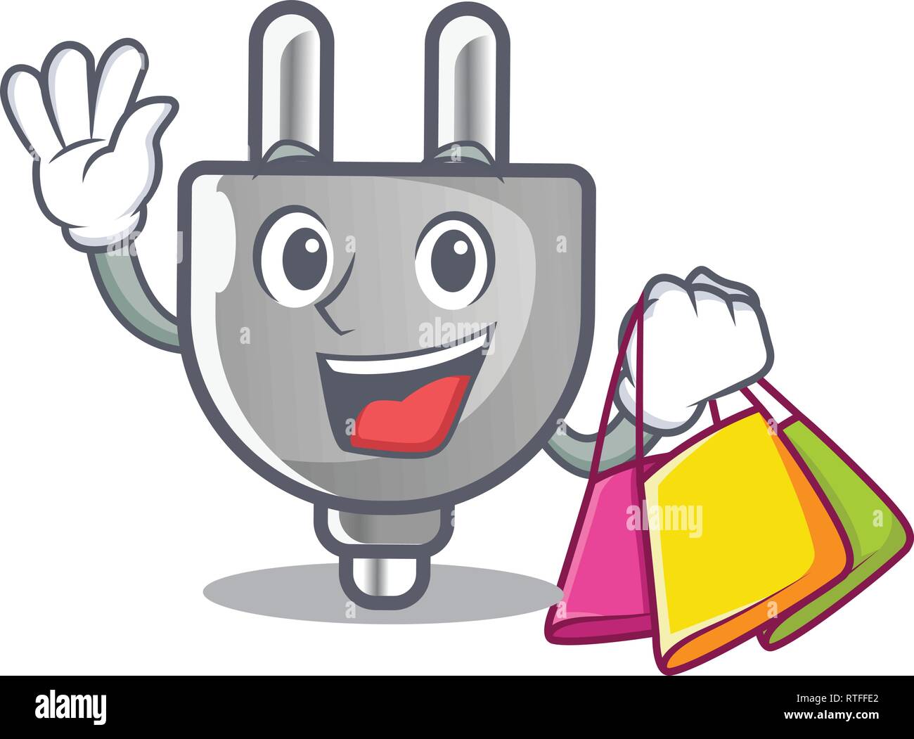 Shopping power plug in the character shape Stock Vector Image & Art - Alamy