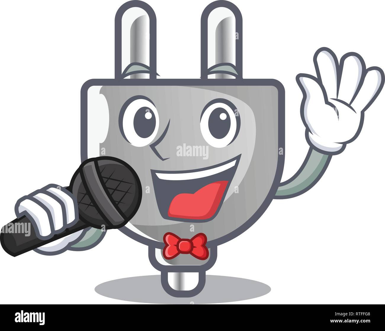 Singing isolated power plug in the mascot Stock Vector Image & Art - Alamy