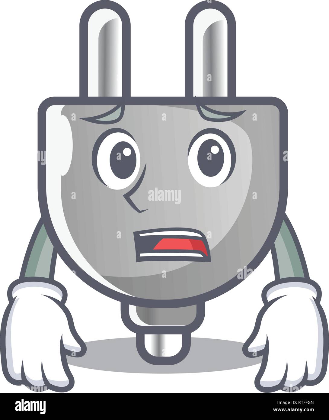 Afraid isolated power plug in the mascot Stock Vector Image & Art - Alamy