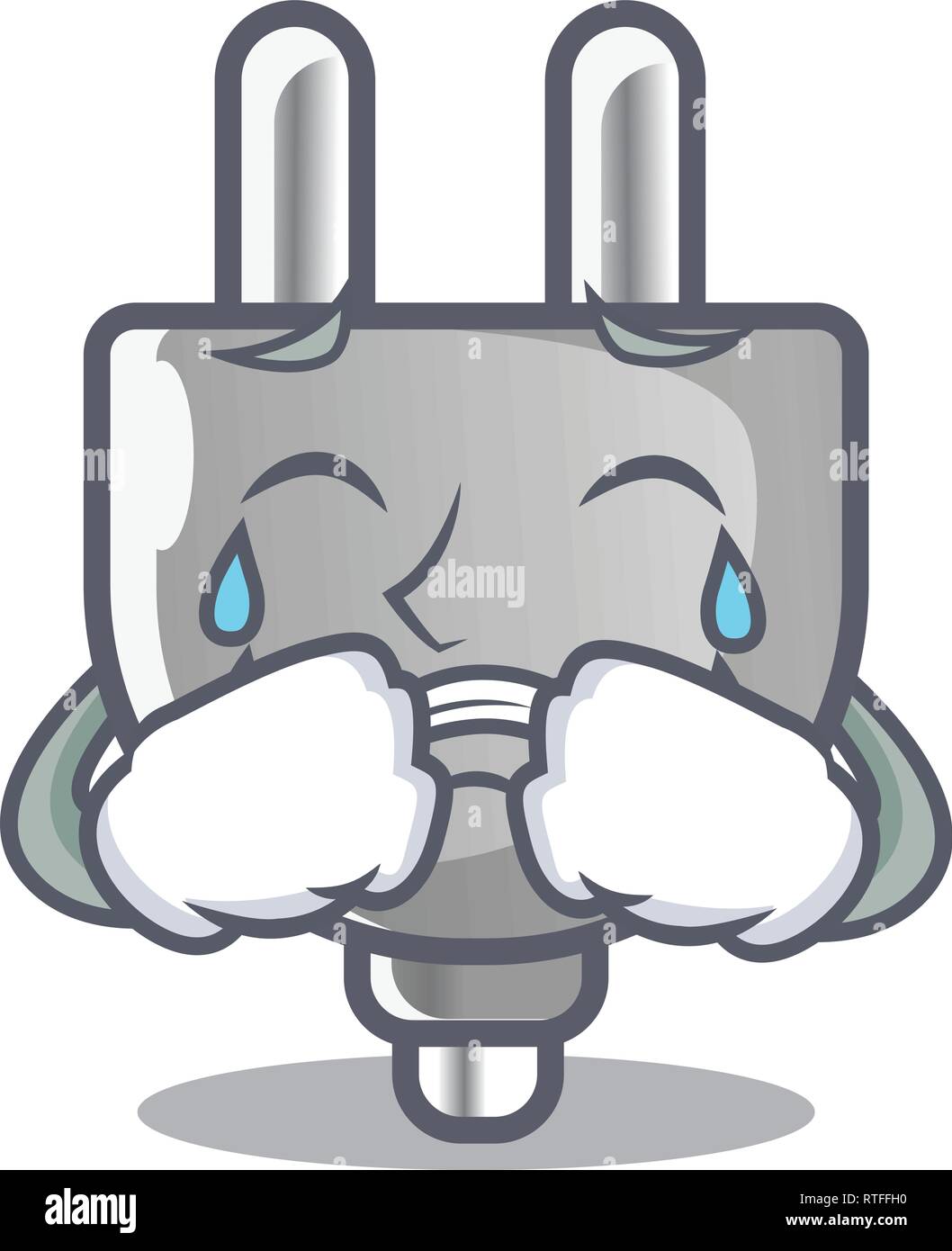 Crying isolated power plug in the mascot Stock Vector Image & Art - Alamy