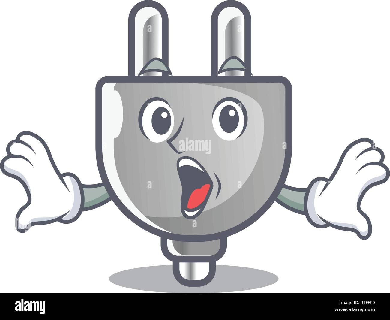 Surprised isolated power plug in the mascot Stock Vector Image & Art ...
