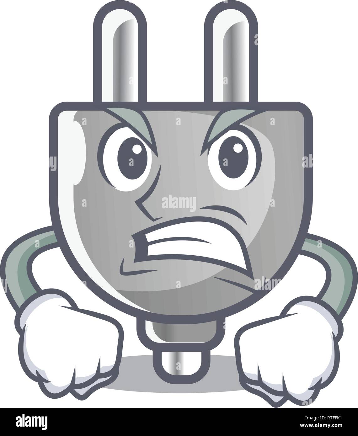 Angry isolated power plug in the mascot Stock Vector Image & Art - Alamy