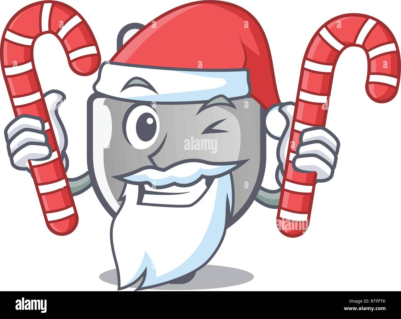 Santa with candy miniature electric plug the shape cartoon Stock Vector ...