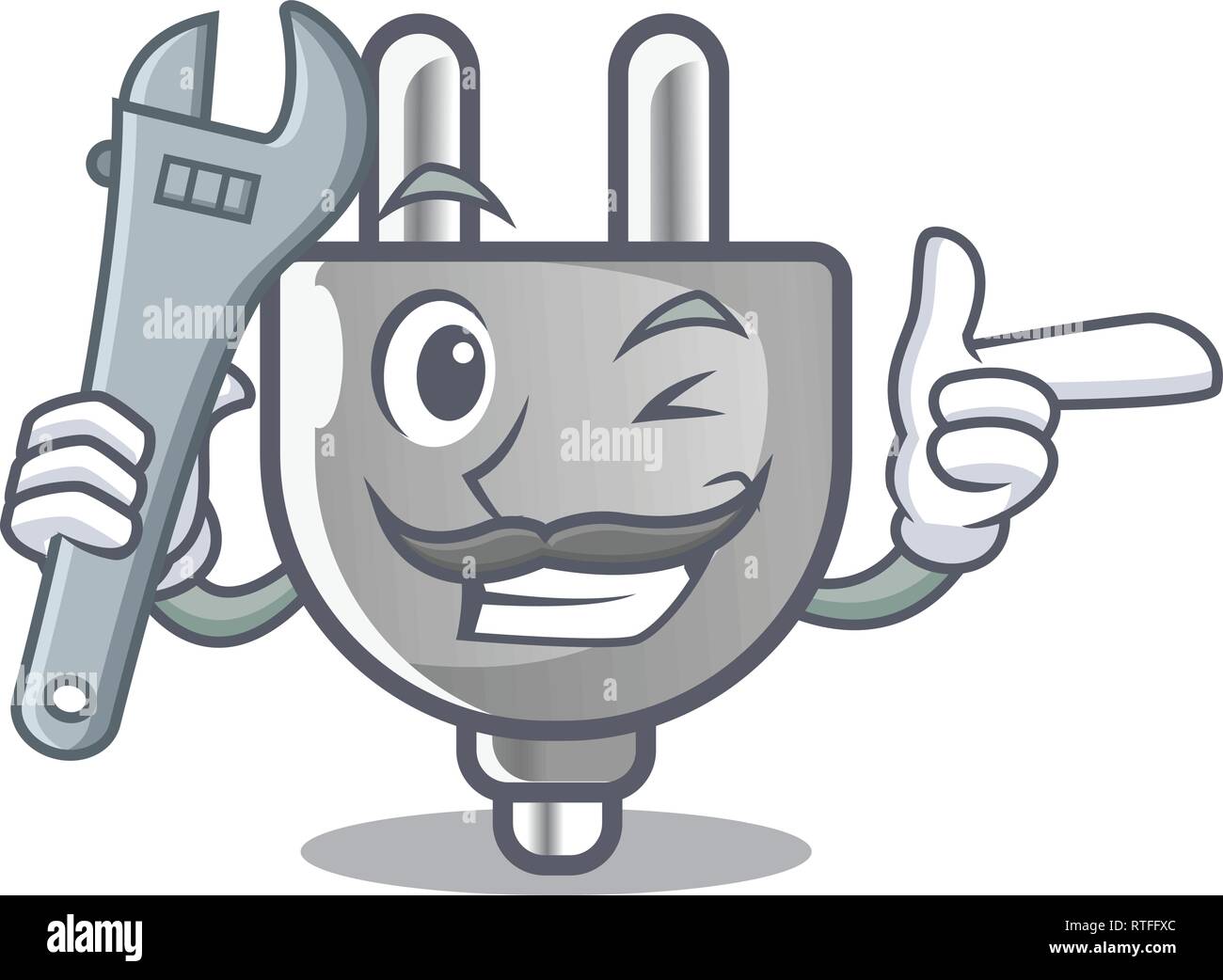 Mechanic miniature electric plug the shape cartoon Stock Vector Image ...