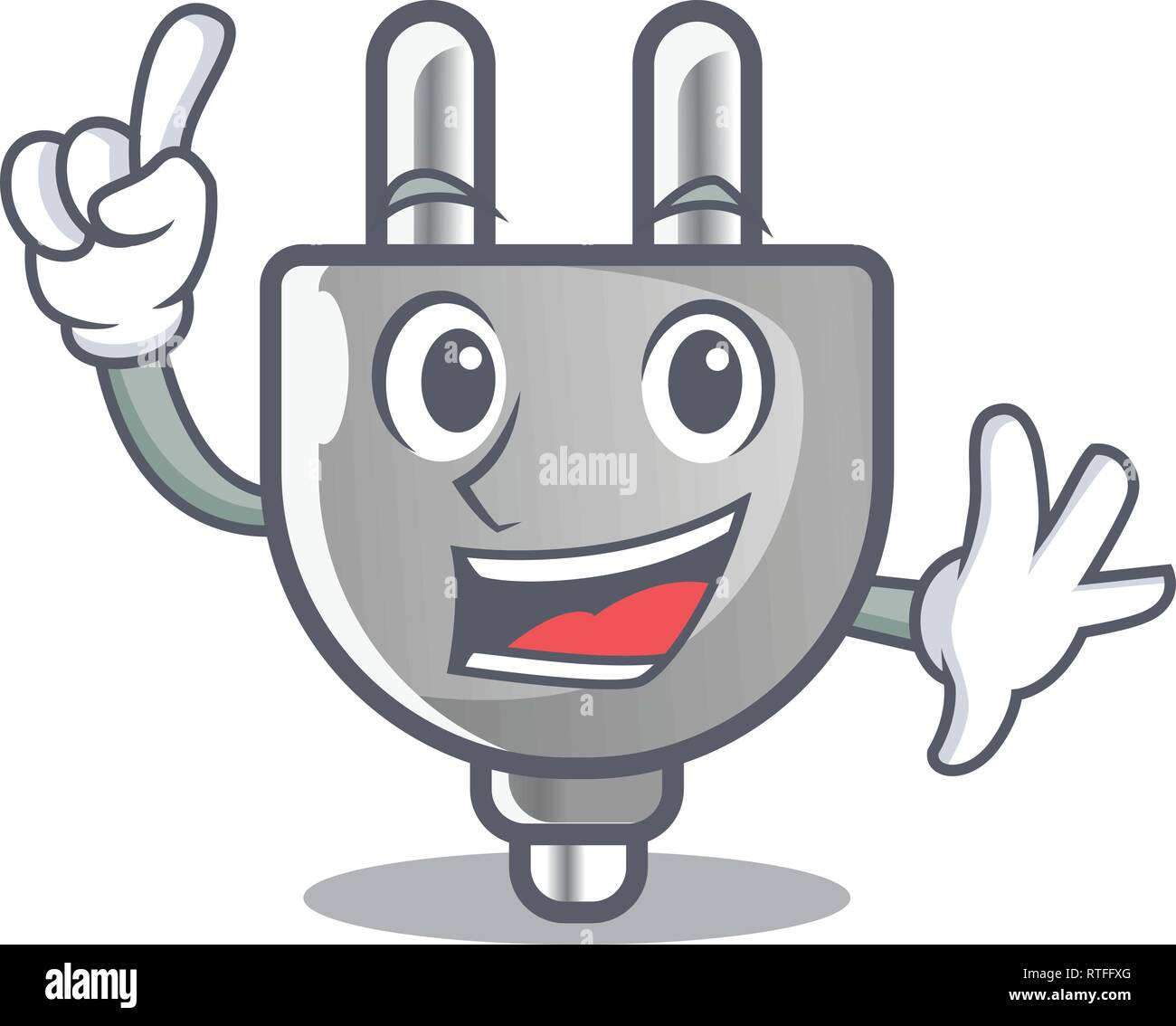 Finger miniature electric plug the shape cartoon Stock Vector Image ...