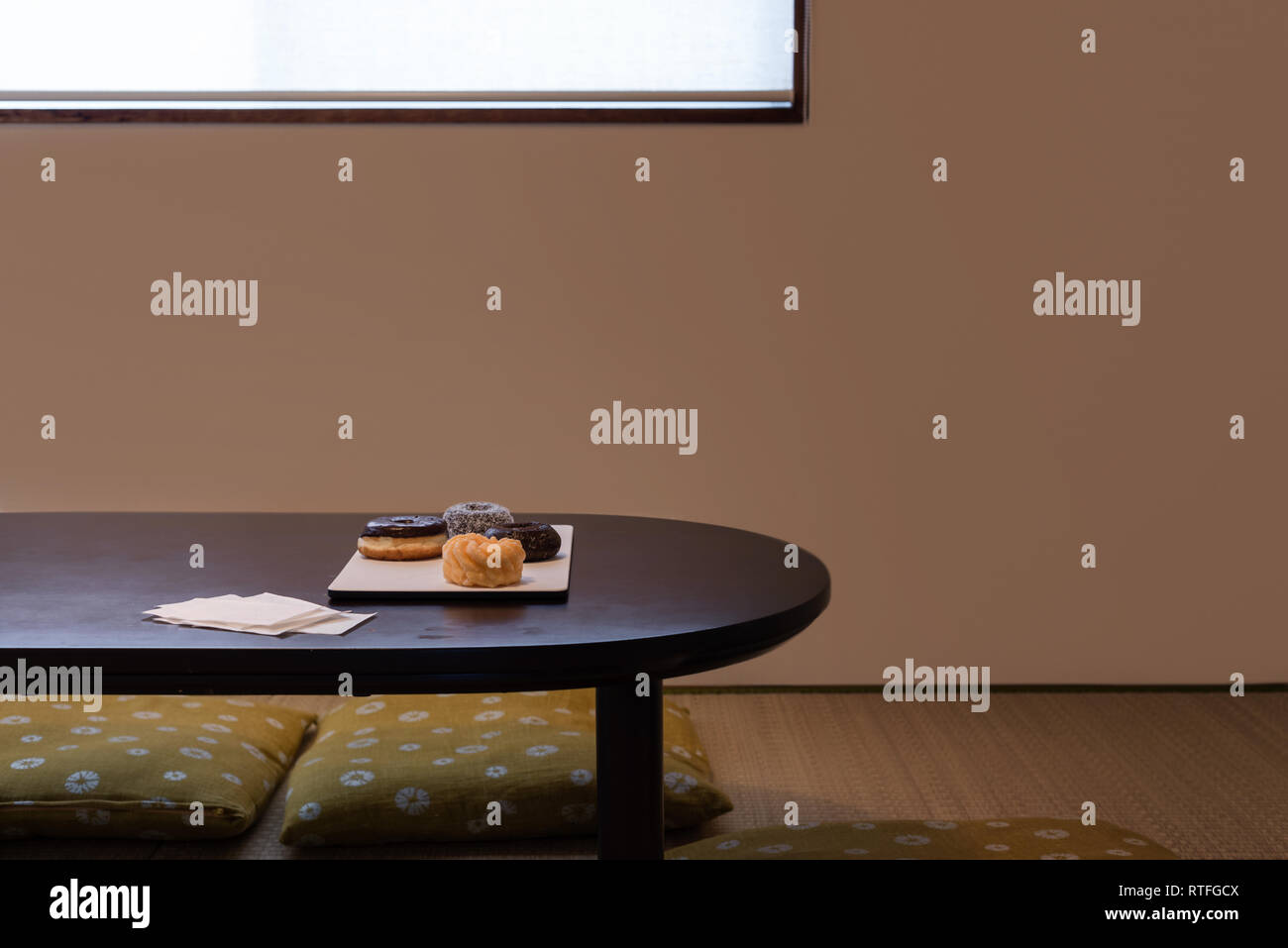 traditional Japanese table on tatami Stock Photo - Alamy