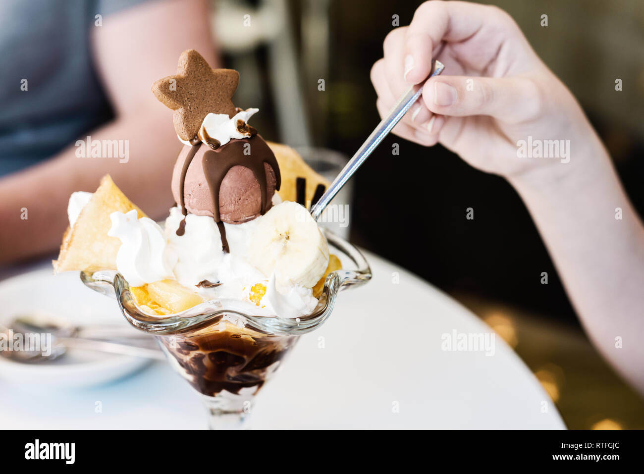 banana sundae in Japan Stock Photo - Alamy