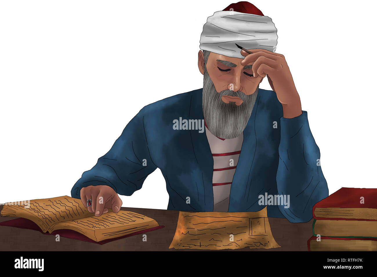 Portrait people from muslim history world Stock Photo - Alamy