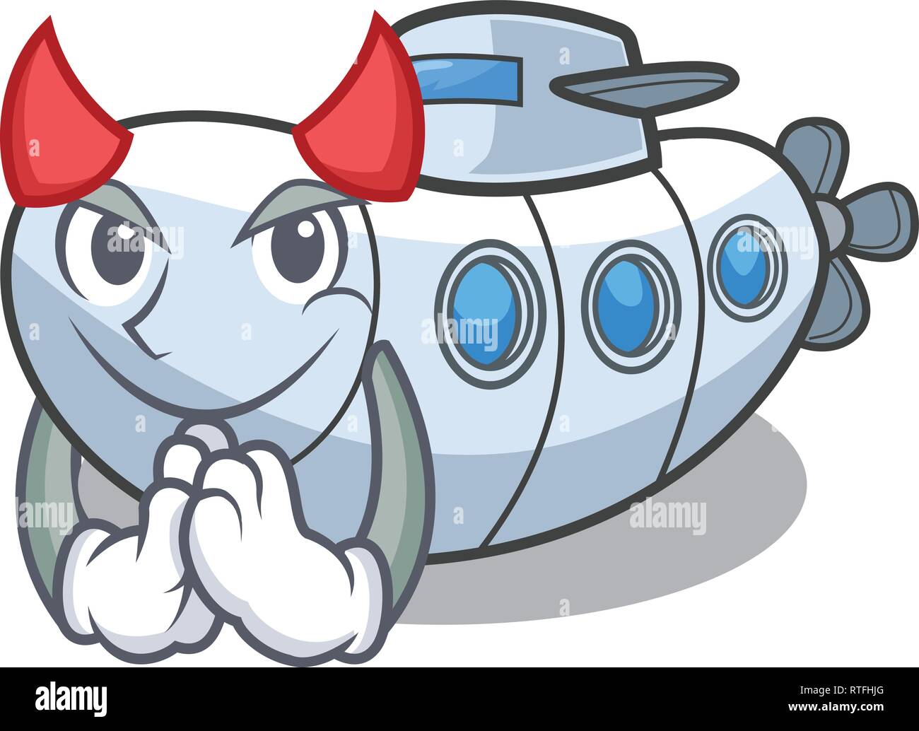 Devil submarine isolated with in the cartoon Stock Vector Image & Art ...