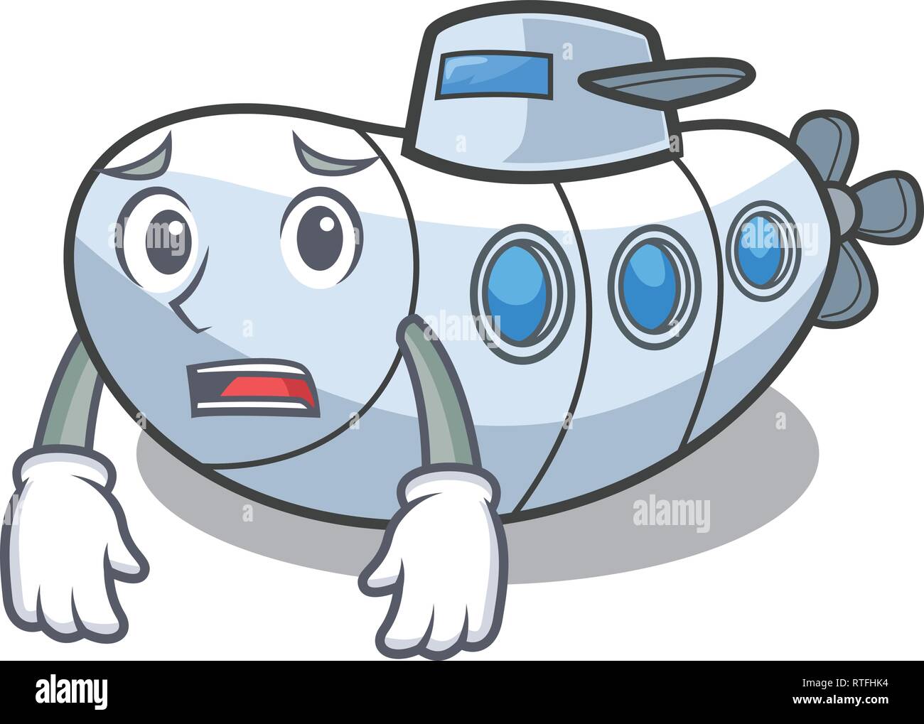 Afraid submarine isolated with in the cartoon Stock Vector Image & Art ...