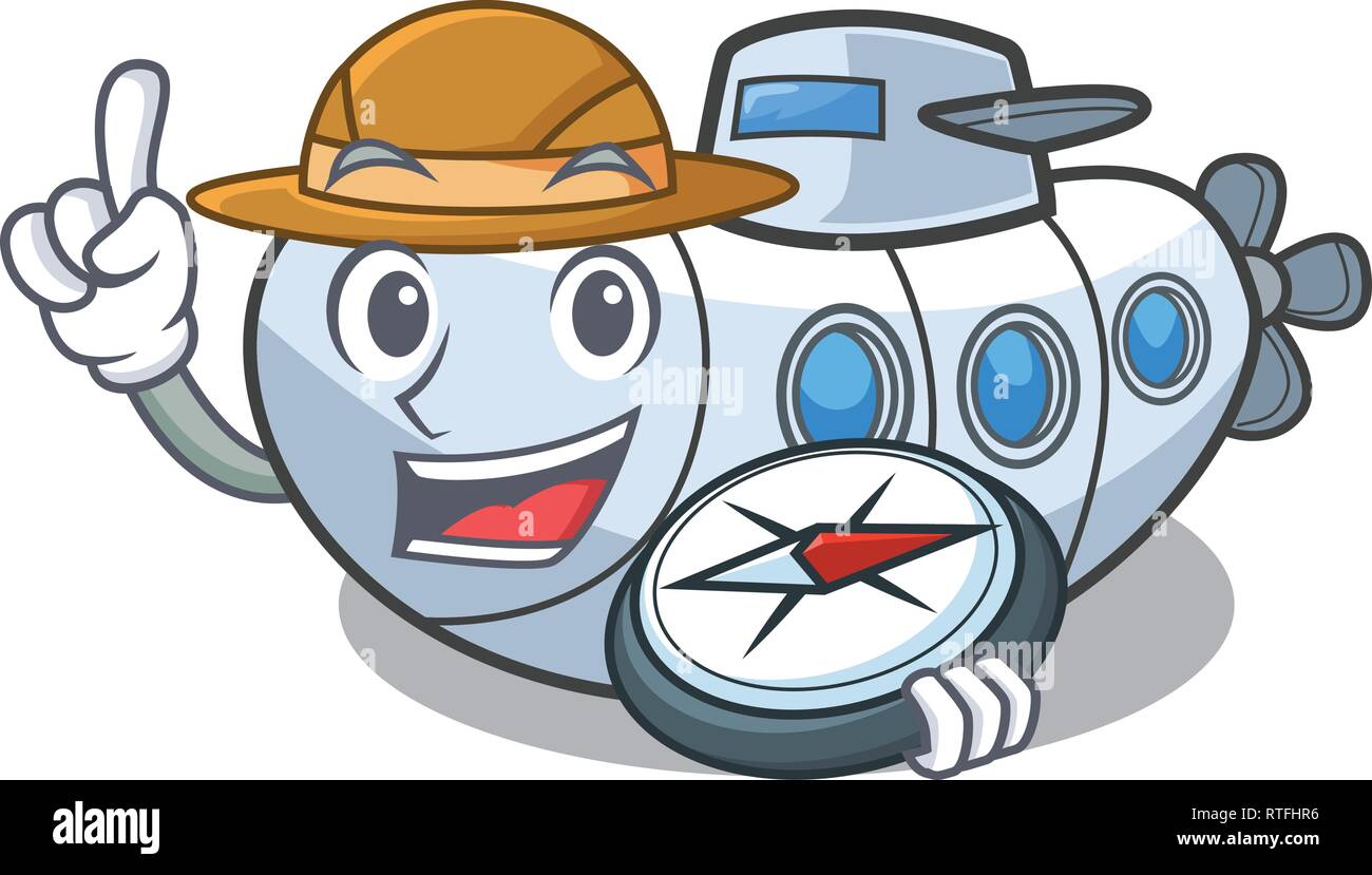 Explorer submarine isolated with in the cartoon Stock Vector Image ...