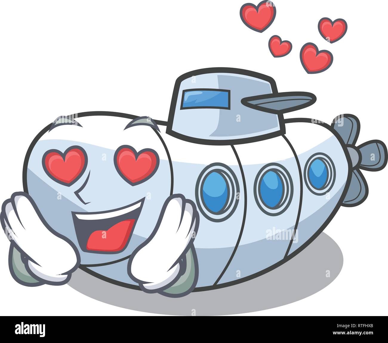 In love submarine isolated with in the cartoon Stock Vector Image & Art ...