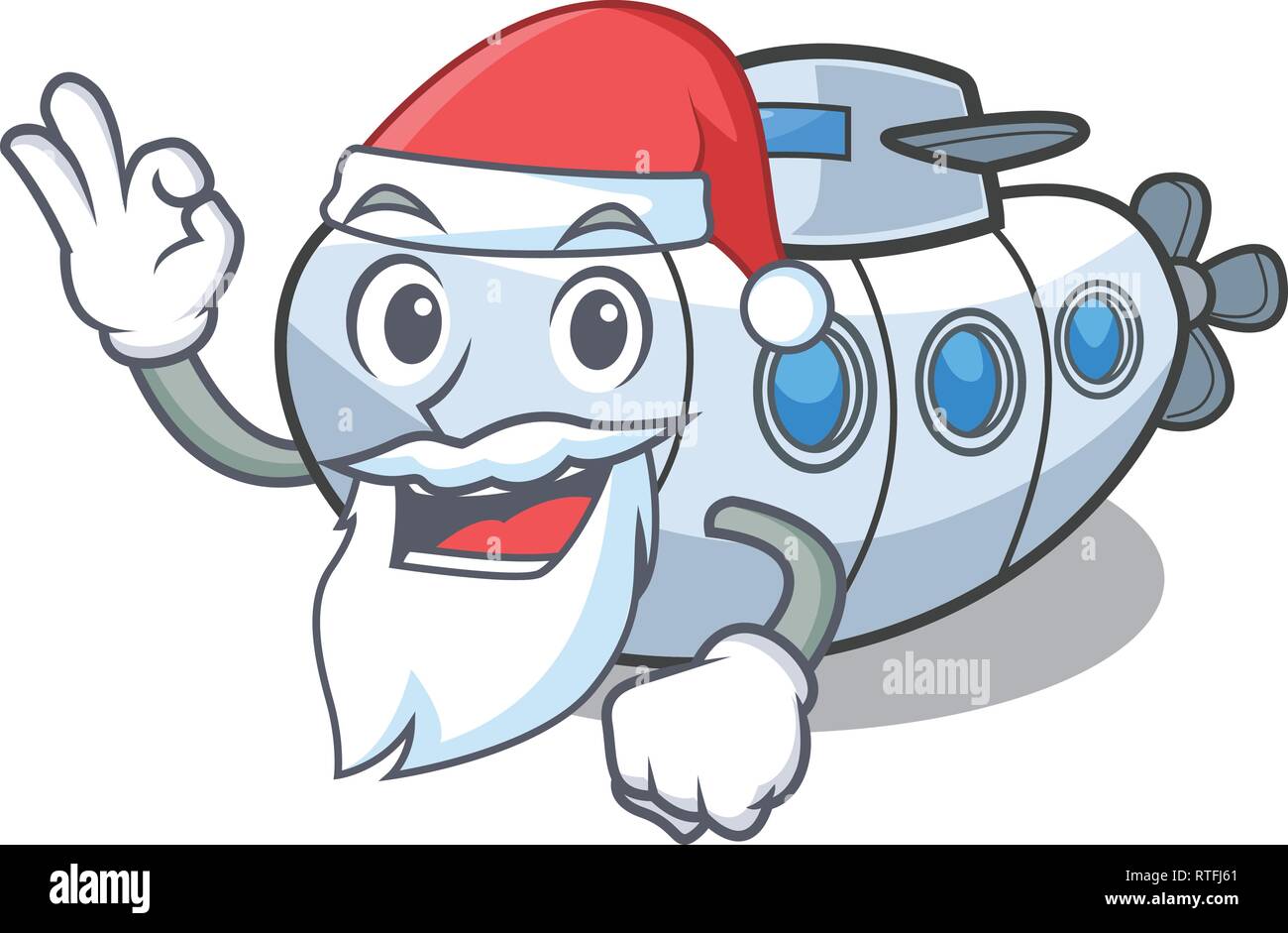 Santa diving submarine in the mascot sea Stock Vector Image & Art - Alamy
