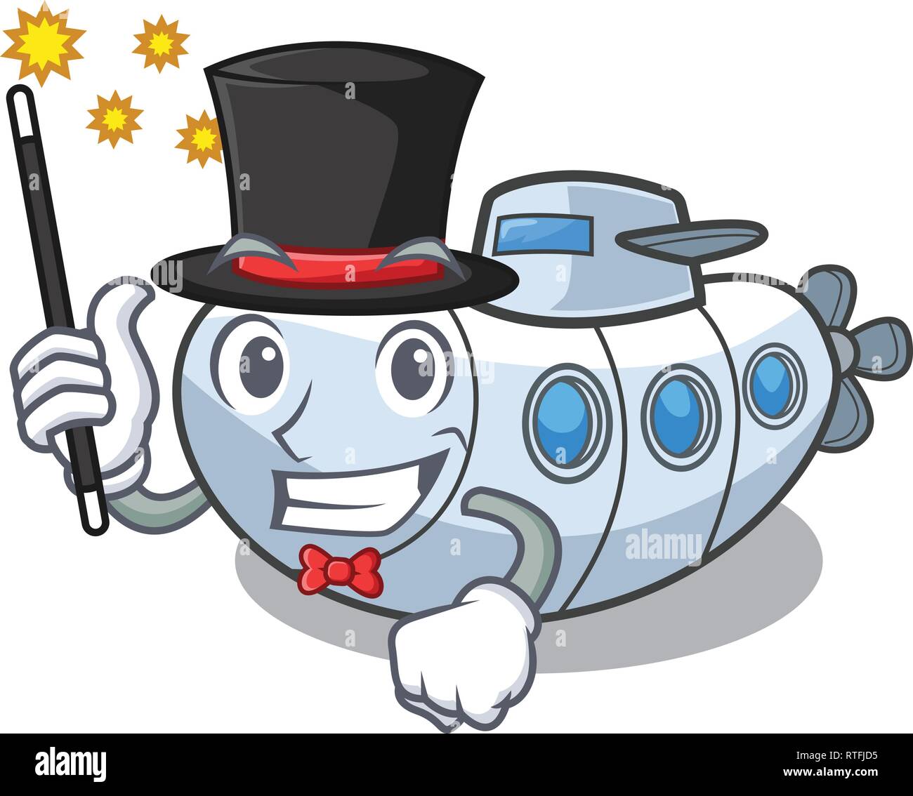 Magician diving submarine in the mascot sea Stock Vector Image & Art ...