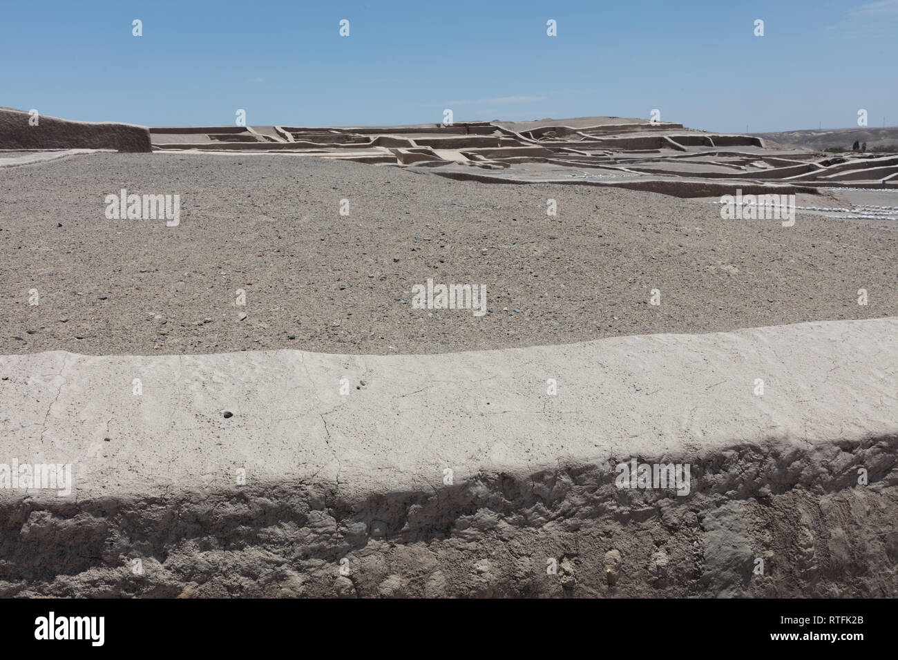 Pyramid of Cauachi, archaeological site In the Nazca region, Peru Stock ...