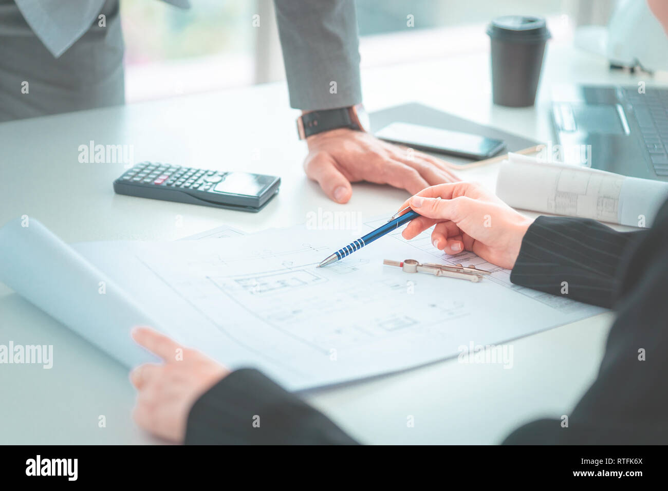 Construction engineer office working, Business Construction team ...