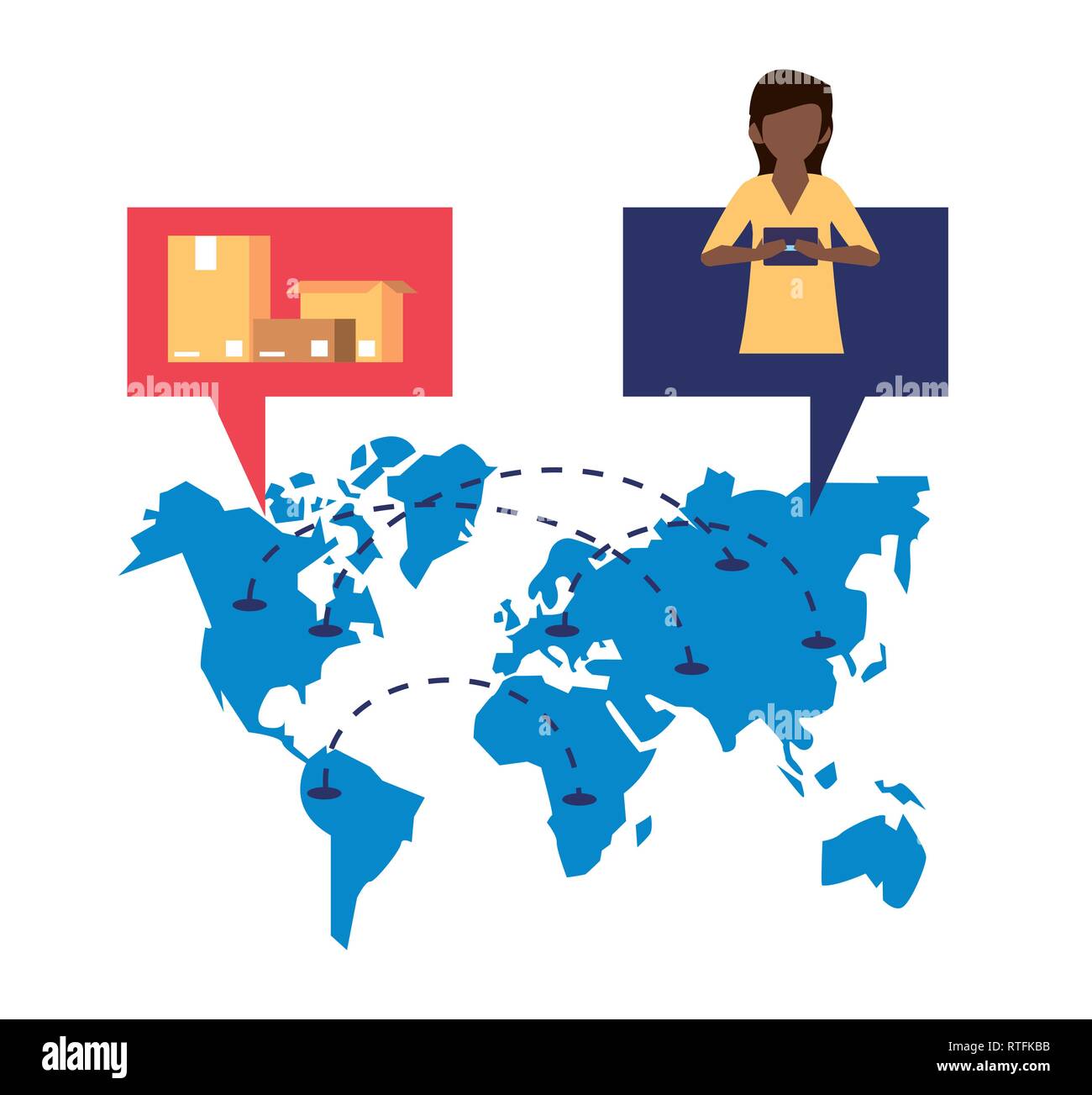 Worldwide delivery online orders Stock Vector Image & Art - Alamy