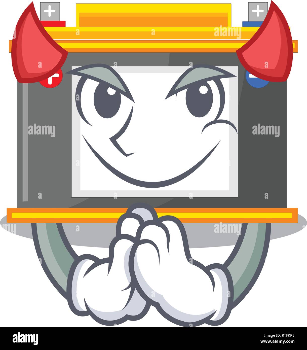 Devil accomulator cartoon sticks on the wall Stock Vector Image & Art ...