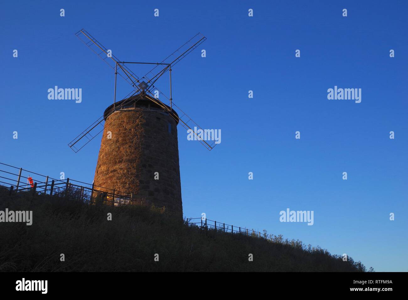 St Monans Windmill in the Golden Light of a Summer's Evening. Fife ...