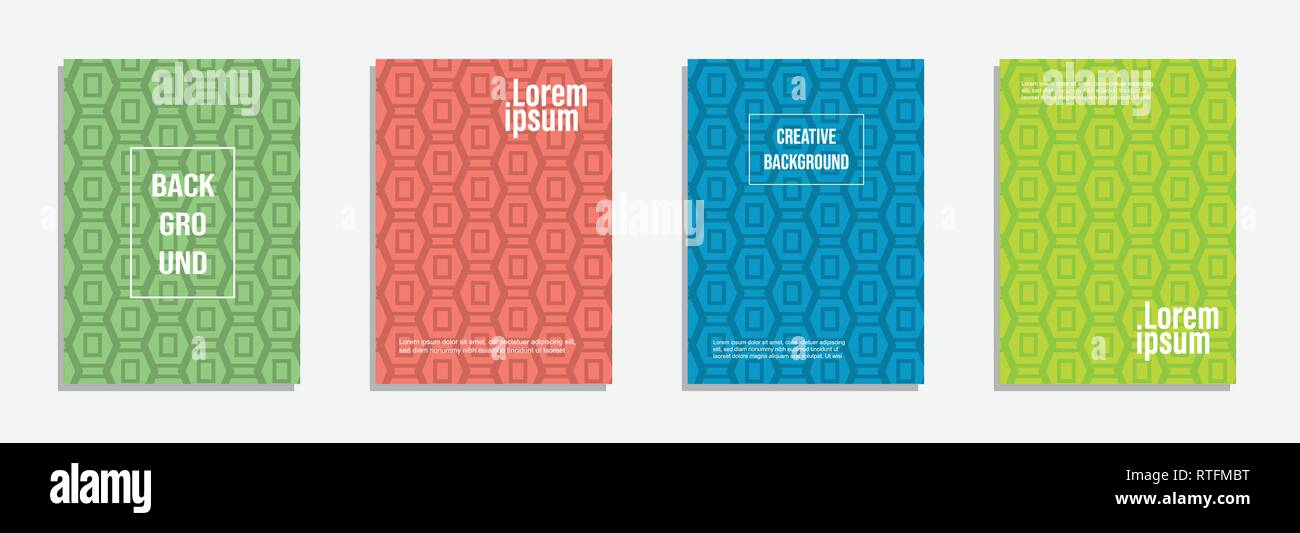 Colorful and modern cover design. Set of geometric pattern background ...