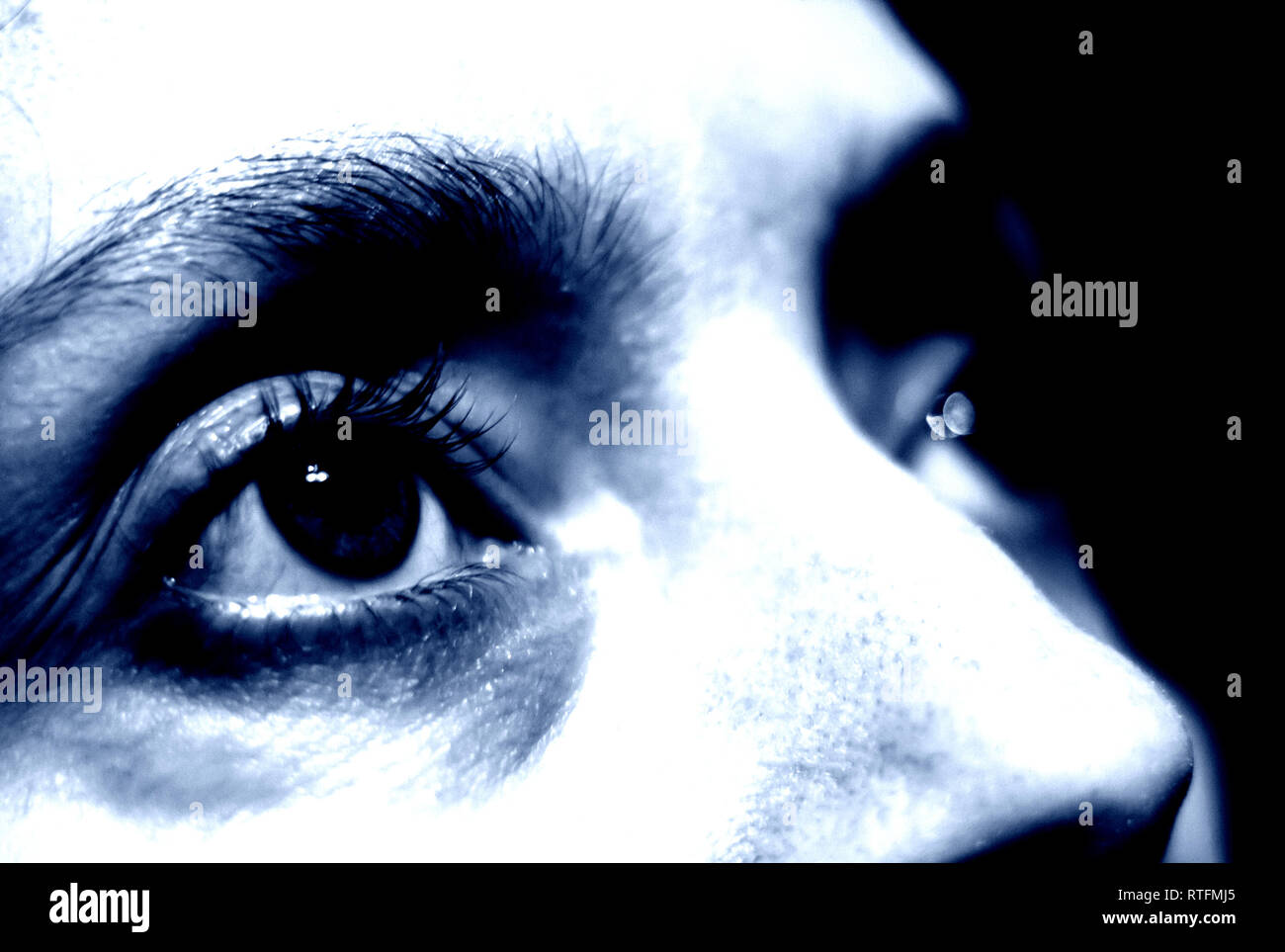 Conceptual and dramatic photo of a woman's eye close-up Stock Photo - Alamy