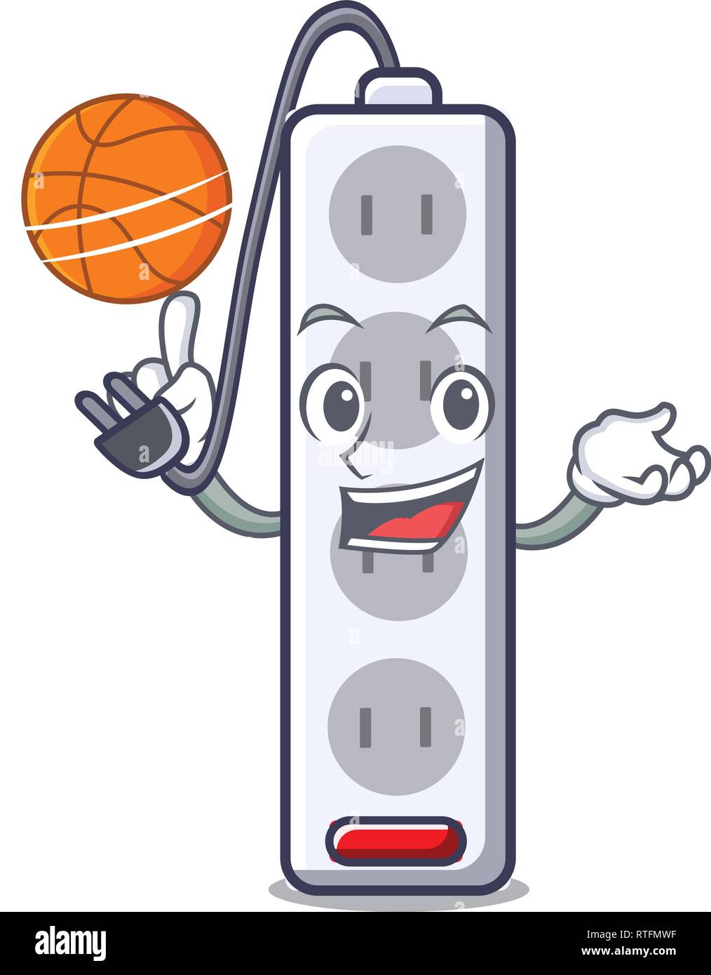 With basketball power strip in the character shape Stock Vector Image ...