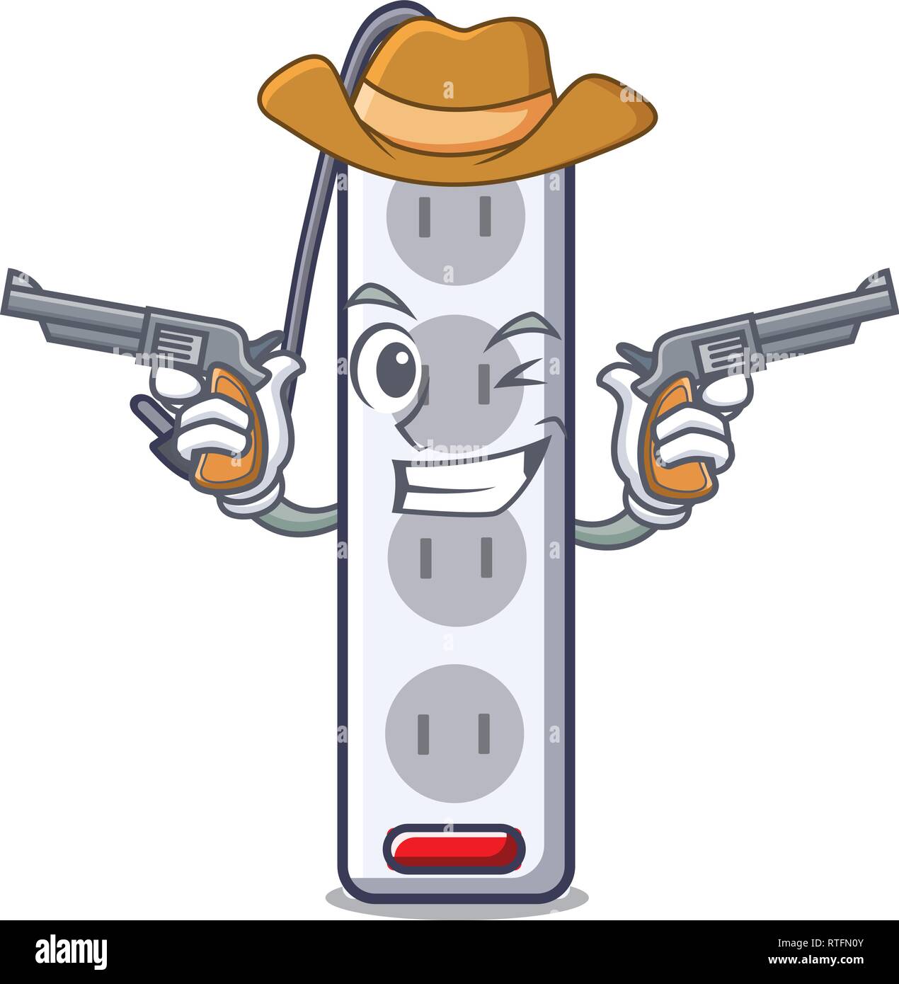 Cowboy power strip in the character shape Stock Vector Image & Art - Alamy