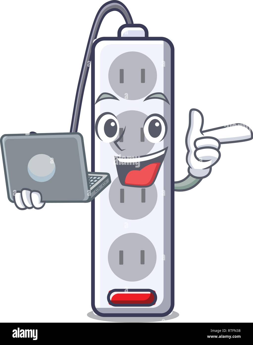 With laptop power strip in the character shape Stock Vector Image & Art ...